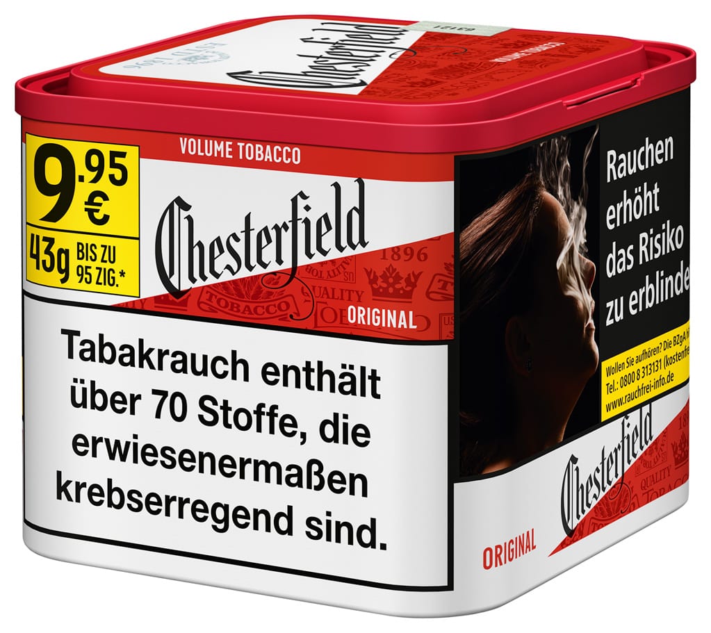 Dose Chesterfield Red Volumen Tabak 40 Gramm Online Kaufen | Für nur 9 ...