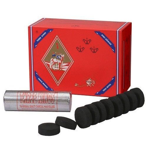 Kohletabletten Three Kings für Wasserpfeifen 33 mm Durchmesser 10 ...